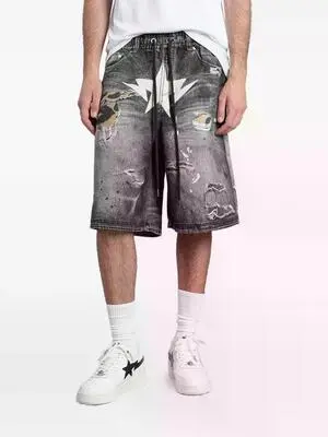 A BATHING APE Distressed-effect Shorts - Grey