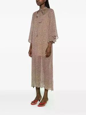 SIYU Geometric-print Midi Dress