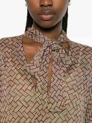 SIYU Geometric-print Midi Dress