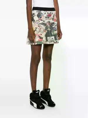 The Artistylist Tattoo-print Silk-blend Skirt