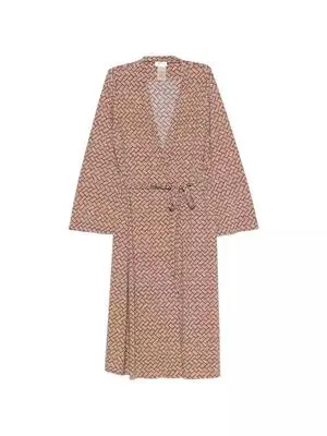 SIYU Geometric-pattern Wrap Midi Dress