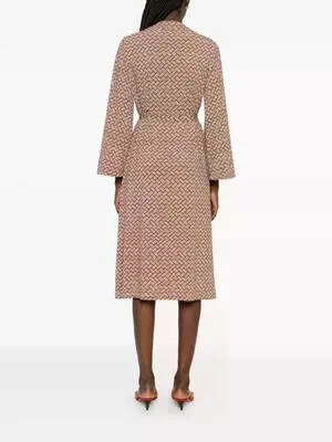 SIYU Geometric-pattern Wrap Midi Dress