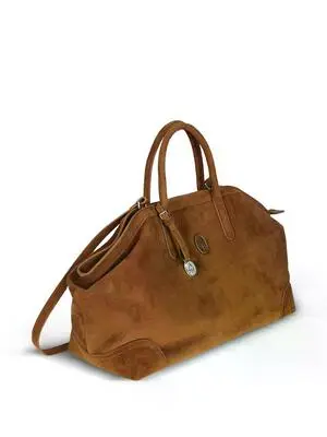 Ash Jaqueline Suede Shoulder Bag With Logo Plaque