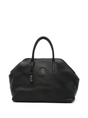 Ash Jacqueline Pebbled Tote Bag - Black