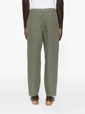 120% Lino Elasticated-waistband Trousers - Green
