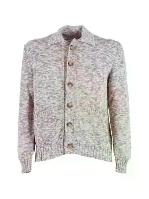 SETTEFILI CASHMERE Tweed-knit Polo-collar Cardigan - Neutrals