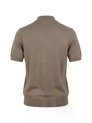 Brunello Cucinelli Embroidered-logo Short-sleeve Mock-neck Cotton T-shirt