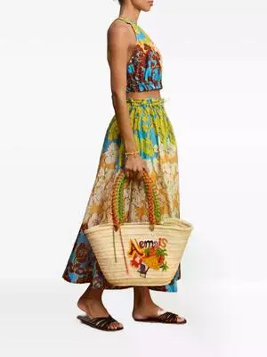 ALEMAIS Splice Floral-print Cropped Top