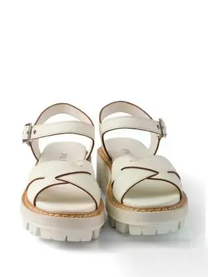 Prada Leather Sandals - Neutrals