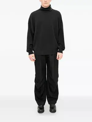 DEVOA Buttoned High-neck Sweater - Black