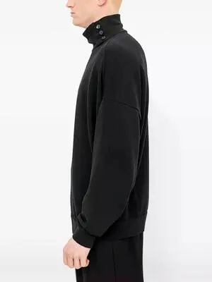 DEVOA Buttoned High-neck Sweater - Black