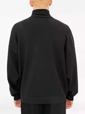 DEVOA Buttoned High-neck Sweater - Black