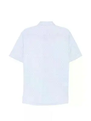 BOSS Geometric-print Short-sleeve Shirt - Blue