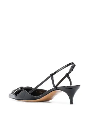 Valentino Garavani Vlogo Signature Leather Slingback Pumps - Black