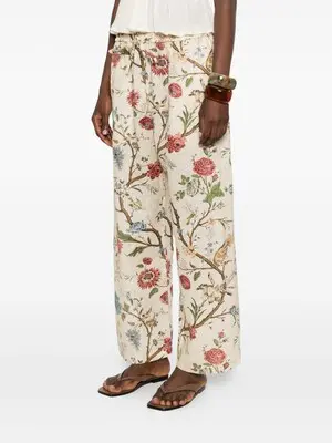 INTO THE EAST Printed Linen Trousers