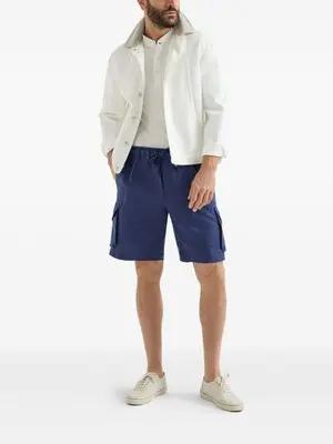 Brunello Cucinelli Linen Cargo Bermuda Shorts - Blue