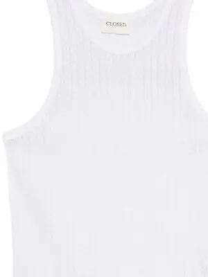 Closed Cotton Tank Top - White