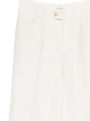 Closed Linen Blend Trousers - White
