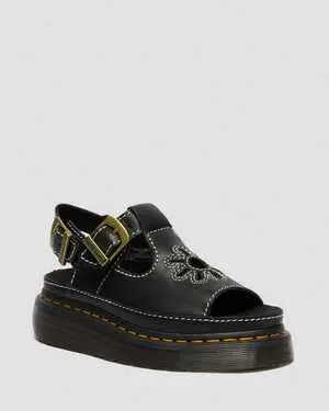 Dr. Martens Dunnet Flower Leather Sandals - Black