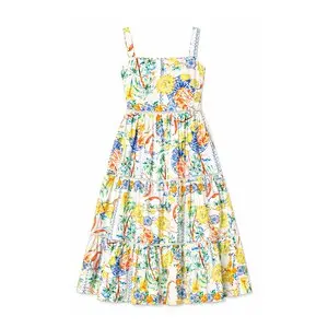 Print Cotton Midi Dresses