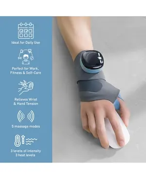 PURSONIC Electric Massager Wrist Guard & Ems Abdominal Muscle Toner Relaxation And Strength Bundle - Black
