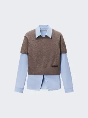 Alexander Wang Pre-styled Knit Vest And Shirt - Brown