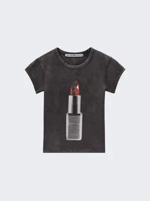 Alexander Wang Baby Tee With Lipstick Graphic