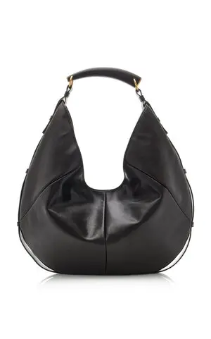Saint Laurent Mombasa Large Leather Hobo Bag - Black