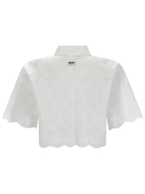 MSGM Camicia Con Motivo Traforato