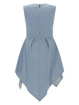 MSGM Denim Dress With Asymmetrical Skirt