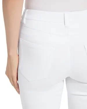 Lyssé Billie High Rise Cropped Straight Jeans With Eyelet Detail - White