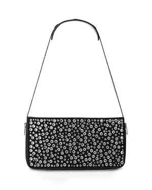Alexander Wang Siren Embellished Leather Pouchette - Black/silver