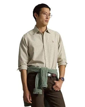 Polo Ralph Lauren Classic Fit Gingham Oxford Shirt - Beige/white