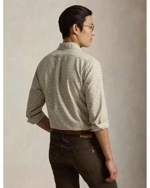 Polo Ralph Lauren Classic Fit Gingham Oxford Shirt - Beige/white