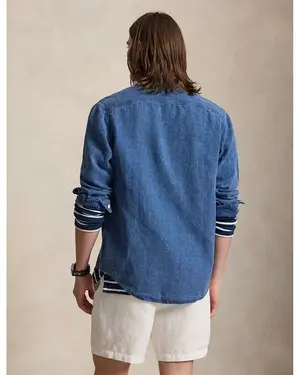 Polo Ralph Lauren Classic Fit Indigo Linen Workshirt