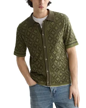 Scotch & Soda Jacquard Knit Patterned Shirt - Tiles Flow