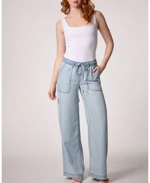 BLUE REVIVAL Scarlett Drawstring Utility Wide Leg Jeans