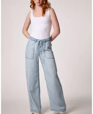 BLUE REVIVAL Scarlett Drawstring Utility Wide Leg Jeans