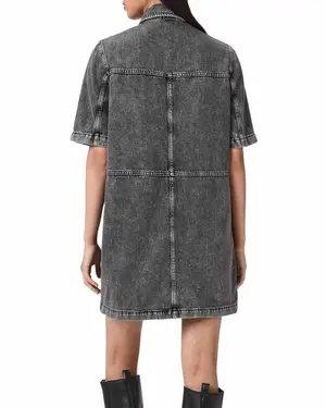 ALLSAINTS Rock Denim Shirt Dress - Washed Grey