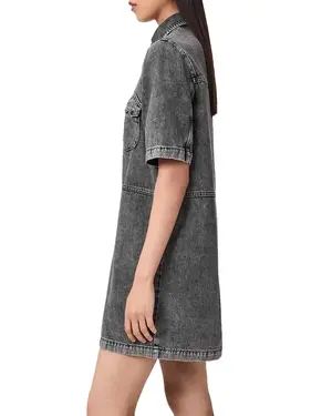 ALLSAINTS Rock Denim Shirt Dress - Washed Grey