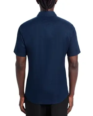 BOSS Roan Slim Fit Kent Collar Shirt - Dark Blue