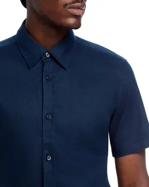 BOSS Roan Slim Fit Kent Collar Shirt - Dark Blue