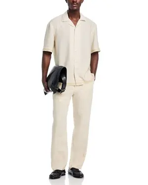 BOSS C-lars Camp Collar Casual Button Shirt - Open Beige