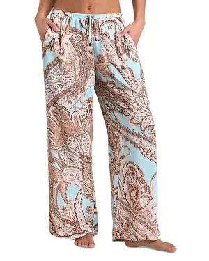 L'Agence Geraldine Paisley Cover Up Pants - Multi