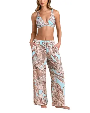 L'Agence Geraldine Paisley Cover Up Pants - Multi