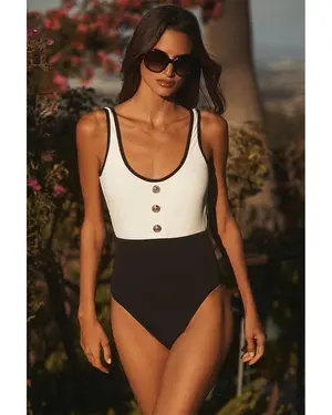L'Agence Mila Fine Line One Piece Swimsuit