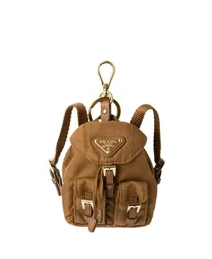 Prada Mini Icon Re-nylon Keychain Charm - Brown