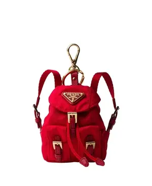 Prada Mini Icon Re-Nylon Keychain Charm Red