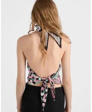 Prada Printed Silk Twill Top - Green