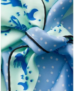 Prada Printed Silk Twill Top - Light Blue